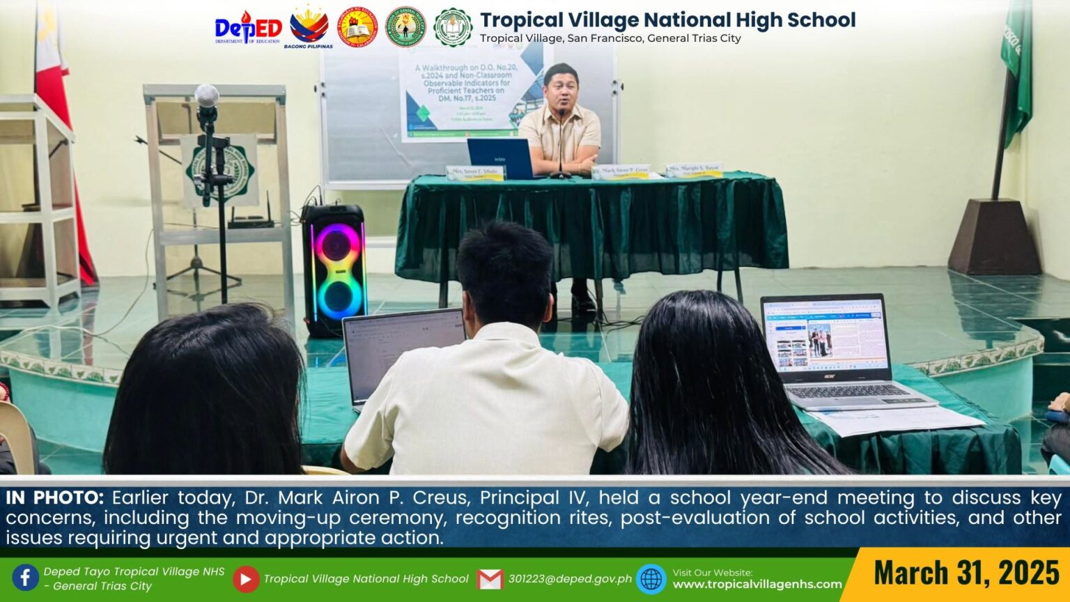 In Photos – March - Tropical Village National High School