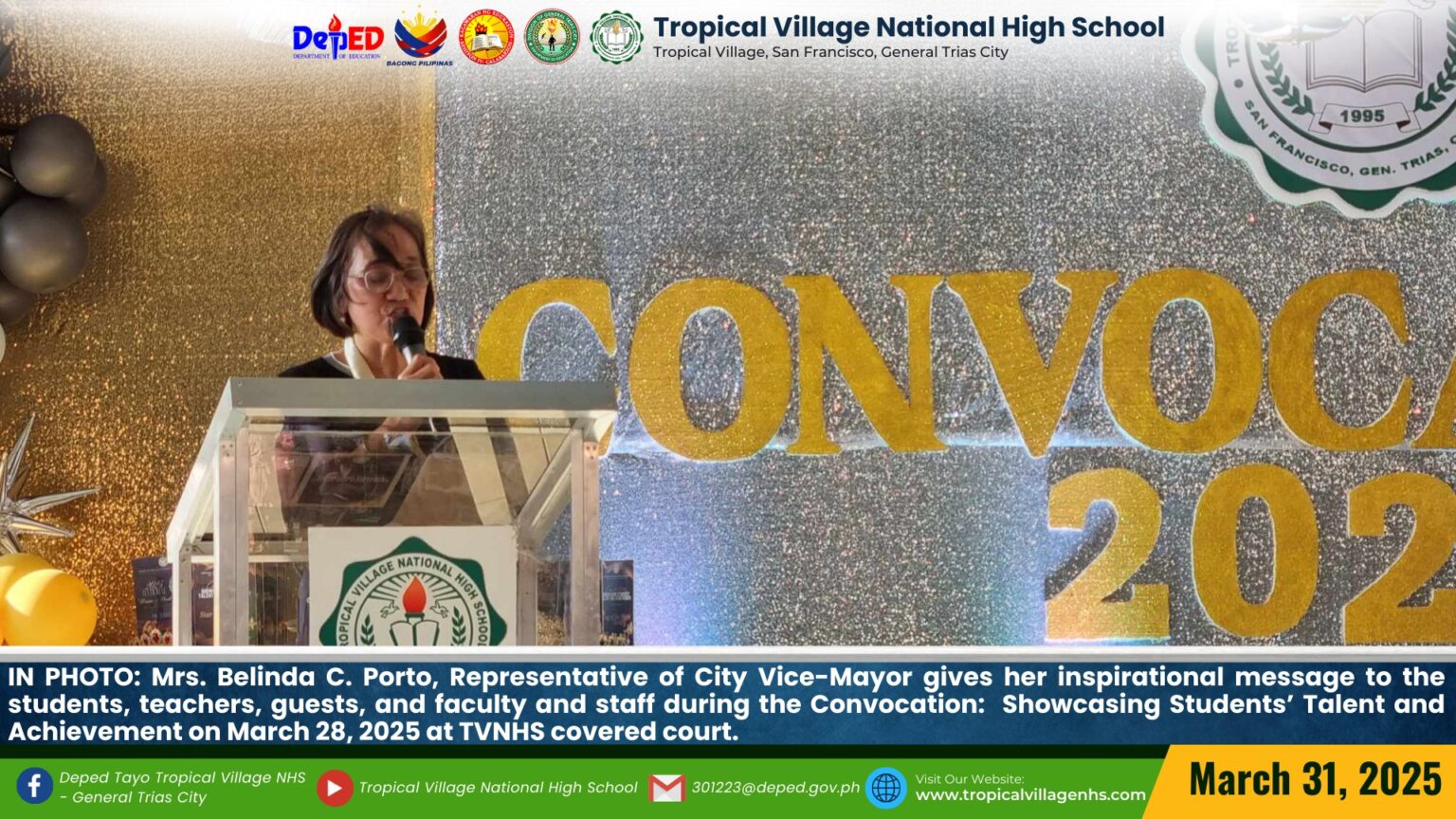 In Photos – March - Tropical Village National High School